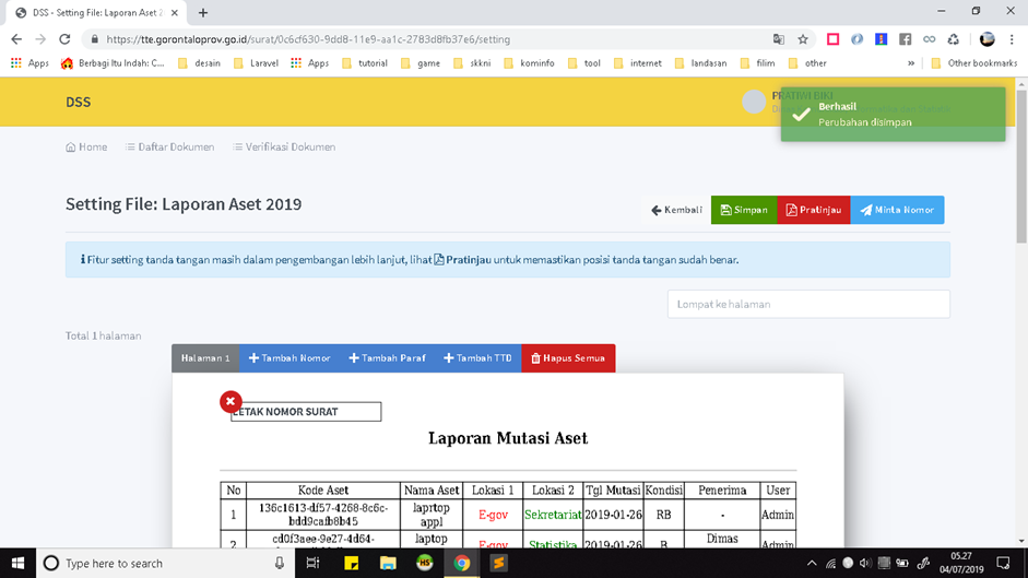 Panduan Penggunaan Aplikasi TTE | Wiki Provinsi Gorontalo